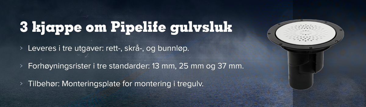 Nyhet! Norskprodusert gulvsluk fra Pipelife