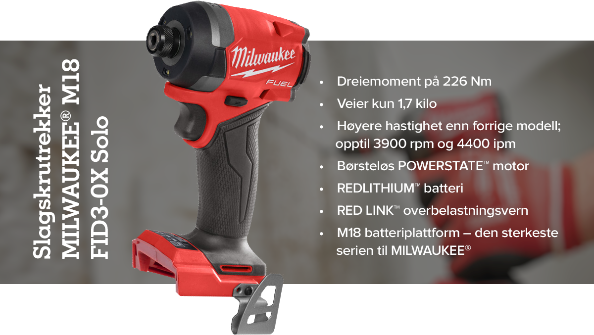 Ny slagskrutrekker fra MILWAUKEE® – Mindre maskin med mer...