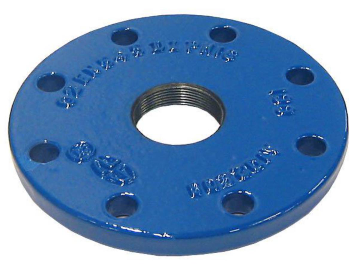 Dn 400 x 2" blindflens blå epoxy pn10 - blindflens med in...