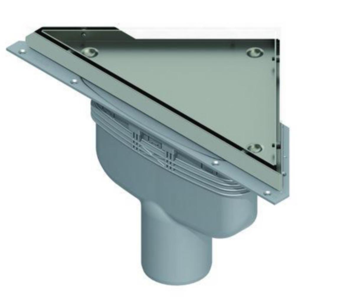 Purus corner tile sluk bunnutl 75 mm - sluk med bunnutløp...