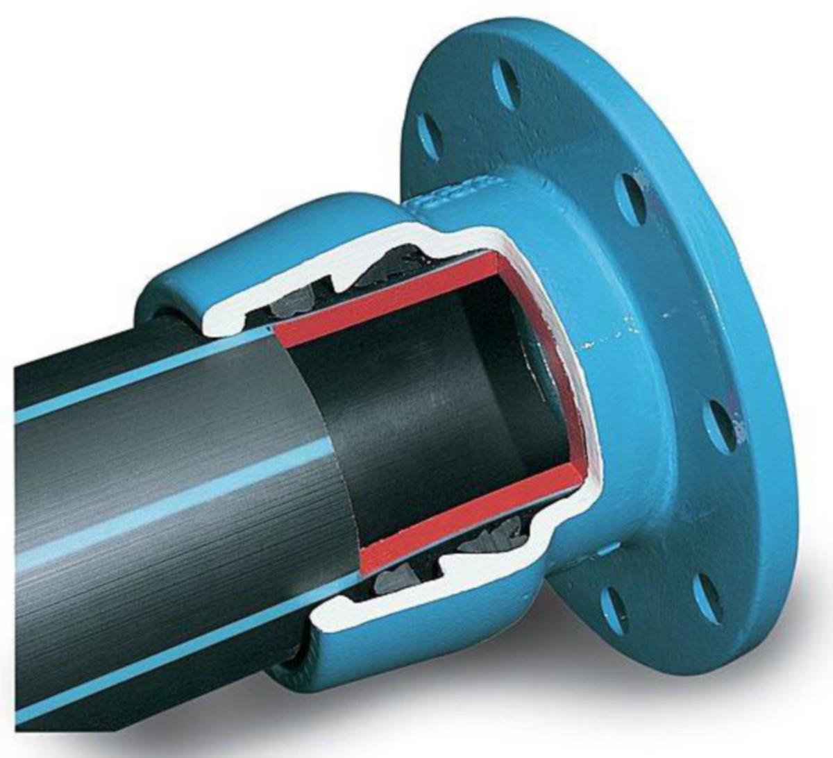 200/225 flensemuffe strekkfast f/pe-rør pn16 avk - flense...