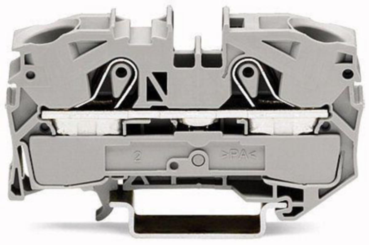 Rekkeklemme 2leder grå. 16mm2 - rekkeklemmer wago topjob...