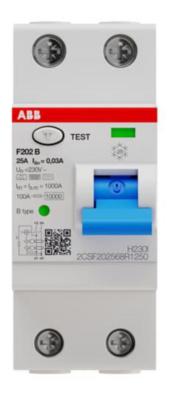 Jordfeilbryter f202 b 25a/30ma jordfeilbryter f202, 2 pol...