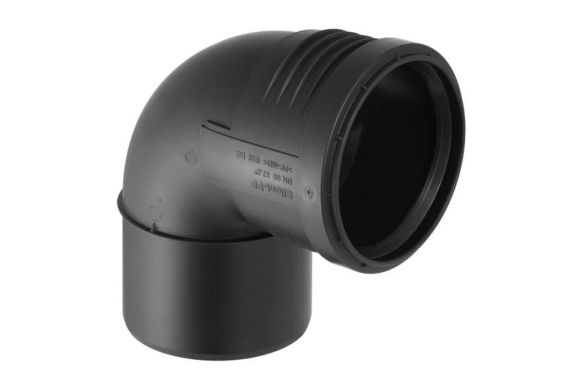 50 mm x 87.5° silent pp bend - bend 87,5° med en muffe p...