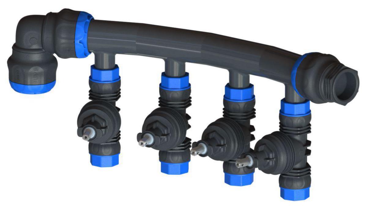 40 mm manifold eco line, buet 63 x 40mm m/4 kraner - mani...