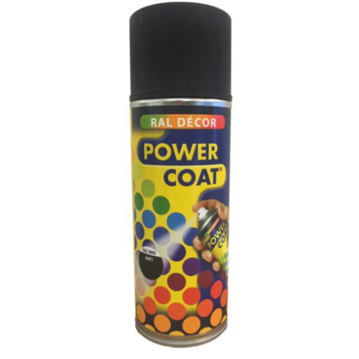 Decorspray ral 9005 power coat 400ml dyp sort matt - spra...