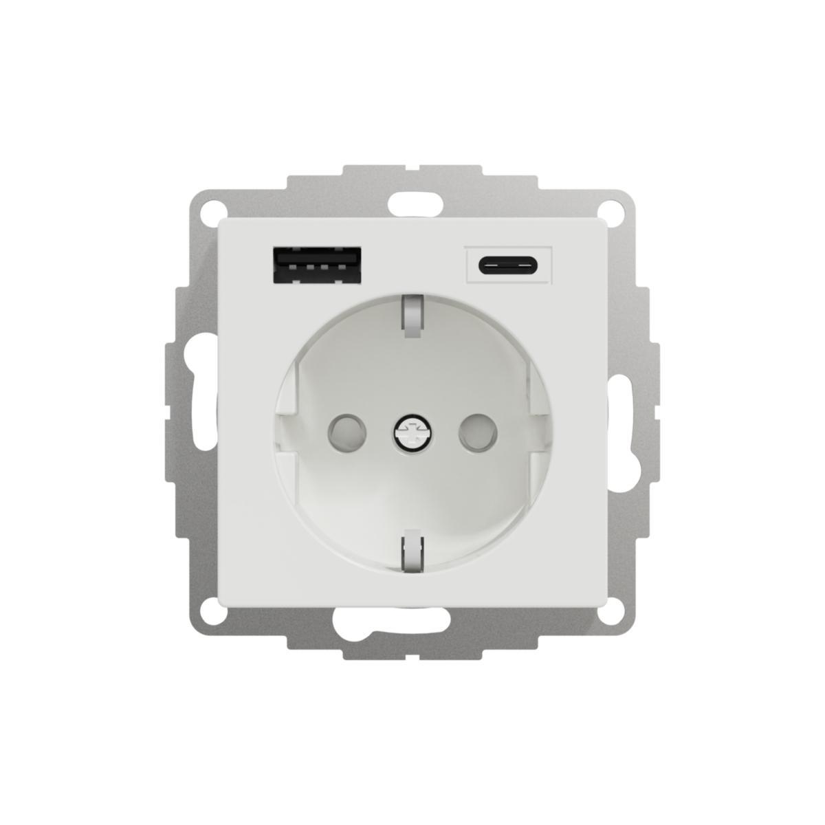 Exxact enk stikk m usb a+c hvi - stikkontakt exxact enke...