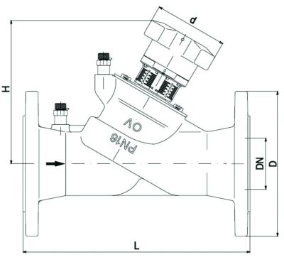 Dn65 oventrop hydrocontroll f støpejern - strupeventil ov...