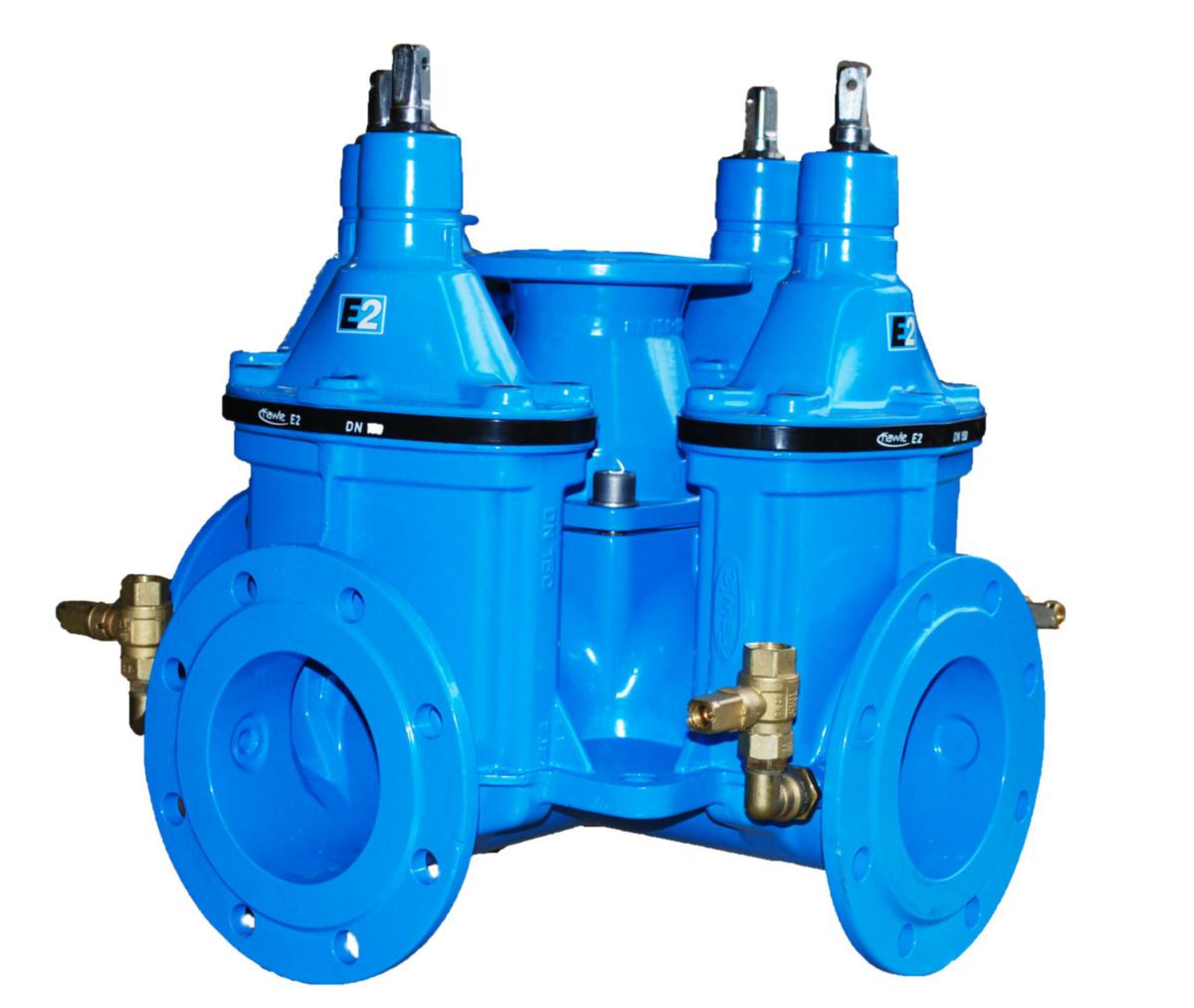 Dn 200 combiventil 4/4 høyre m/3/4" serviceventil pn10