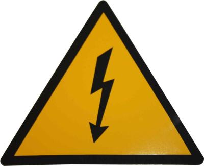 Skilt høyspenning (gul) - merkeskilt for sikringsskap st...