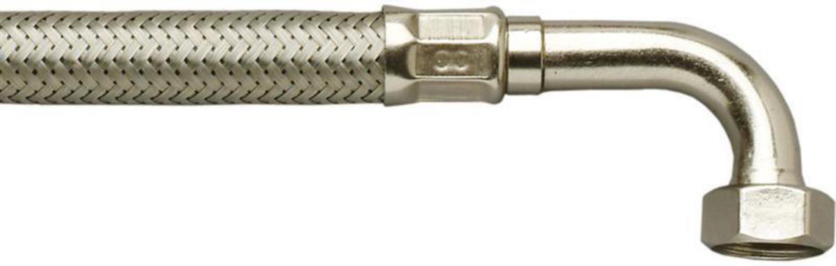 Dn8 1/2"rx1/2"v trykksl. 100cm omspunnet inox silicon m/p...