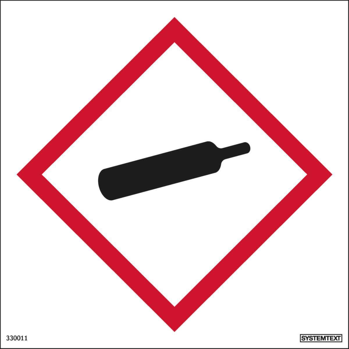 Skilt gassbeholder systemtext 210x210mm magnet - skilt sy...