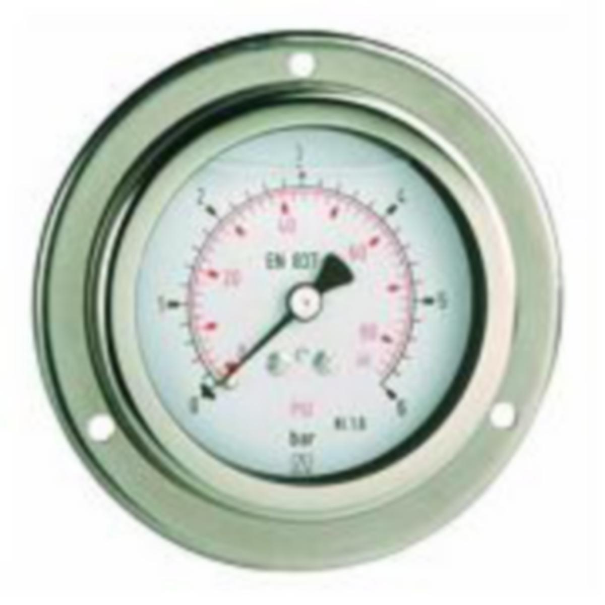Manometer 1/4"bsp 0/10 bar tapp bak. væskefylt - manomete...