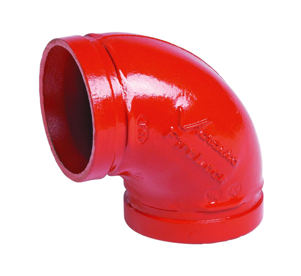 114.3mm 90bend rød s001 - fire - bend rillet 90º, vic 001...