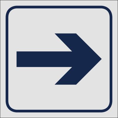 Skilt pil rett systemtext 148x148mm alu - skilt systemte...