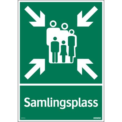 Skilt samlingsplass systemtext 297x420mm alu - skilt syst...