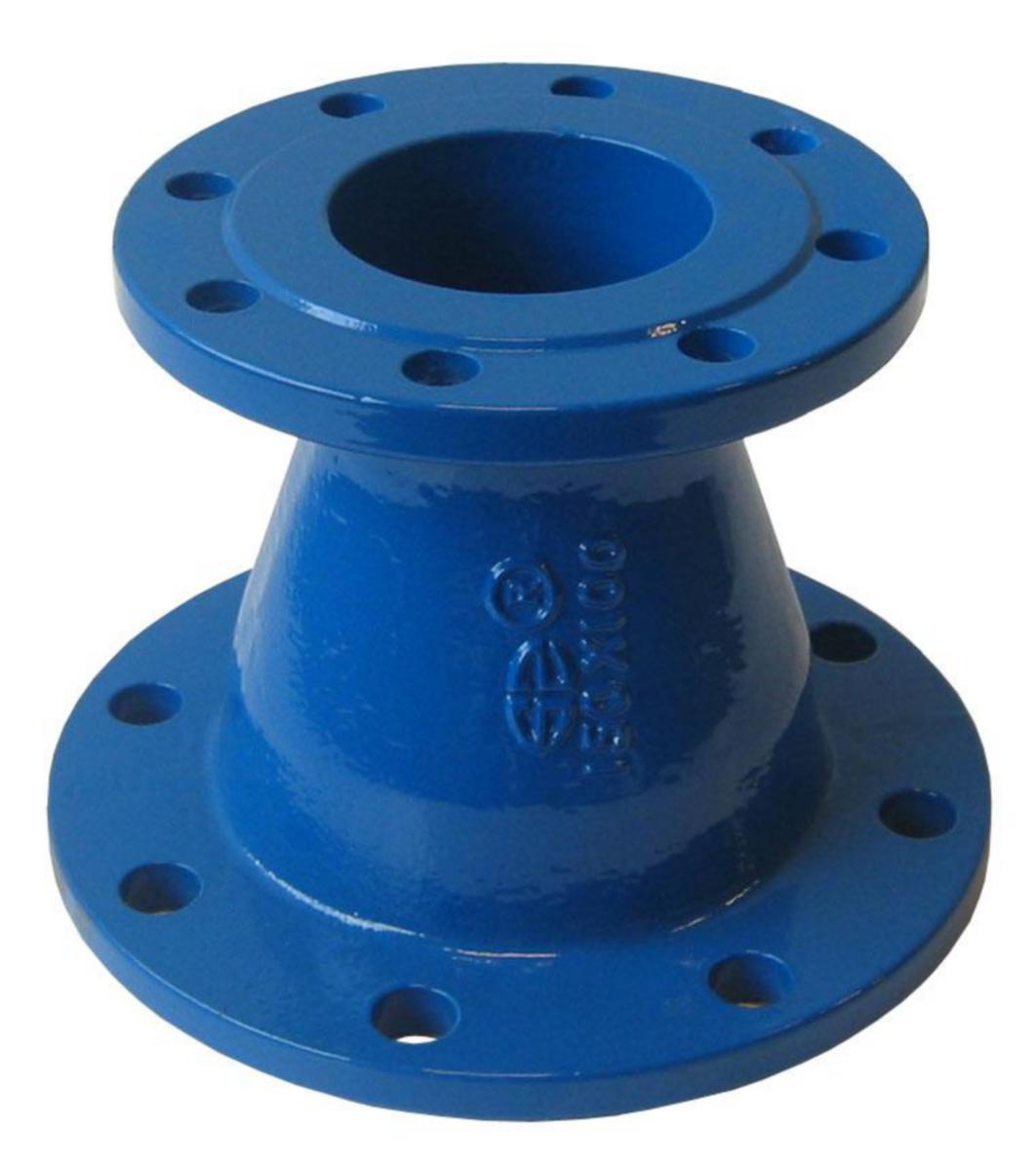 Dn 700 x 600 flenseovergang l=600mm blå epoxy pn10 - flen...