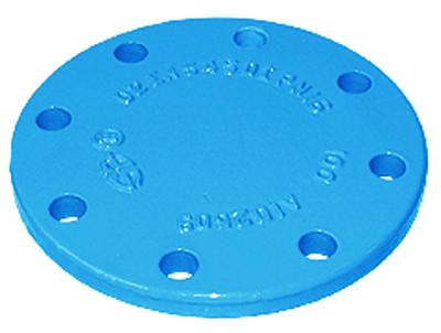 Dn 350 blindflens blå epoxy pn10 - blindflens duktilt pn1...